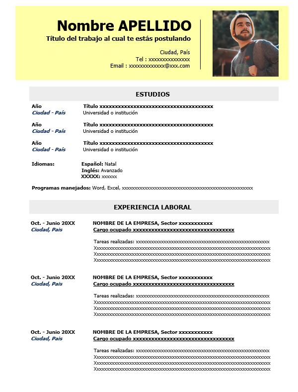 Formatos de Curriculum para Descargar Gratis | Modelos de Currículum