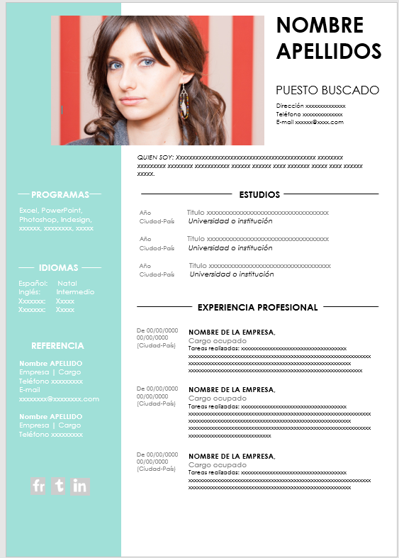 Formatos de Curriculum para Descargar Gratis | Modelos de Currículum